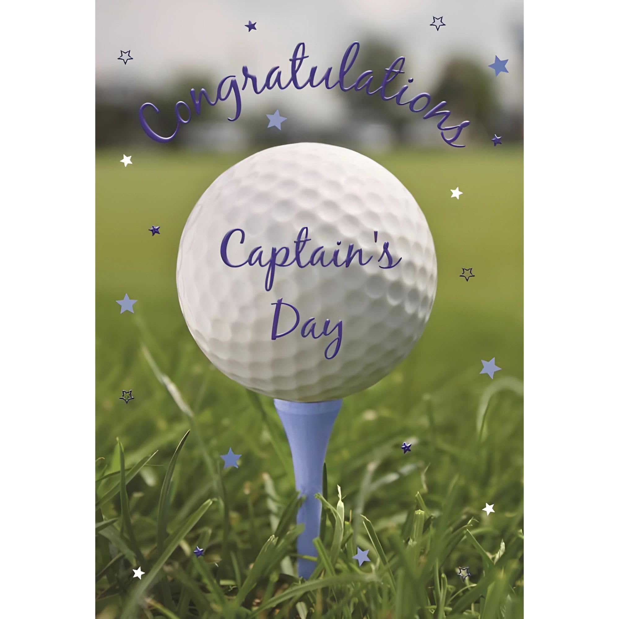 ICG Captain's Day Congratulations Card - Golf Ball on Blue Tee with ...