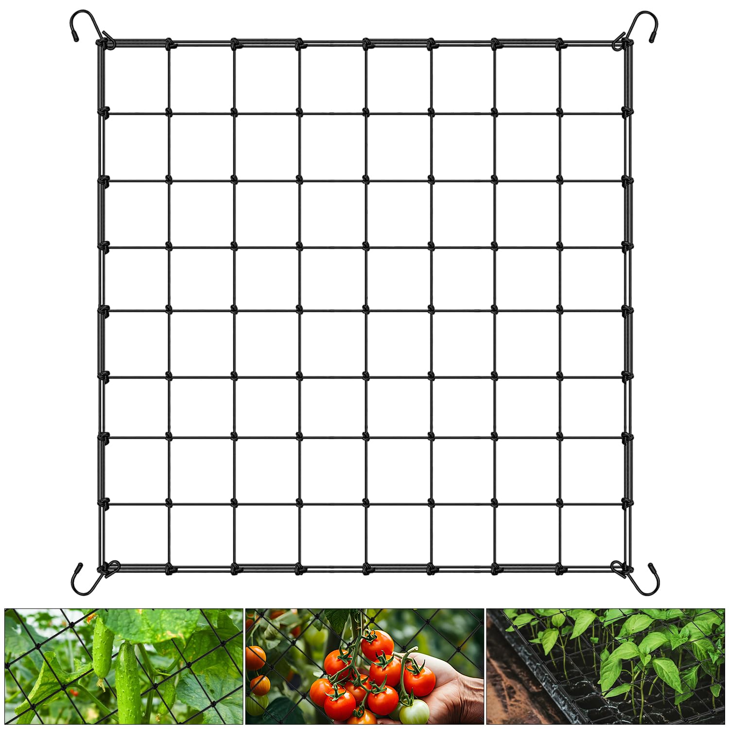 Rybtd Trellis Net 80 x 80 cm Scrog Net Trellis Netting with Hooks ...