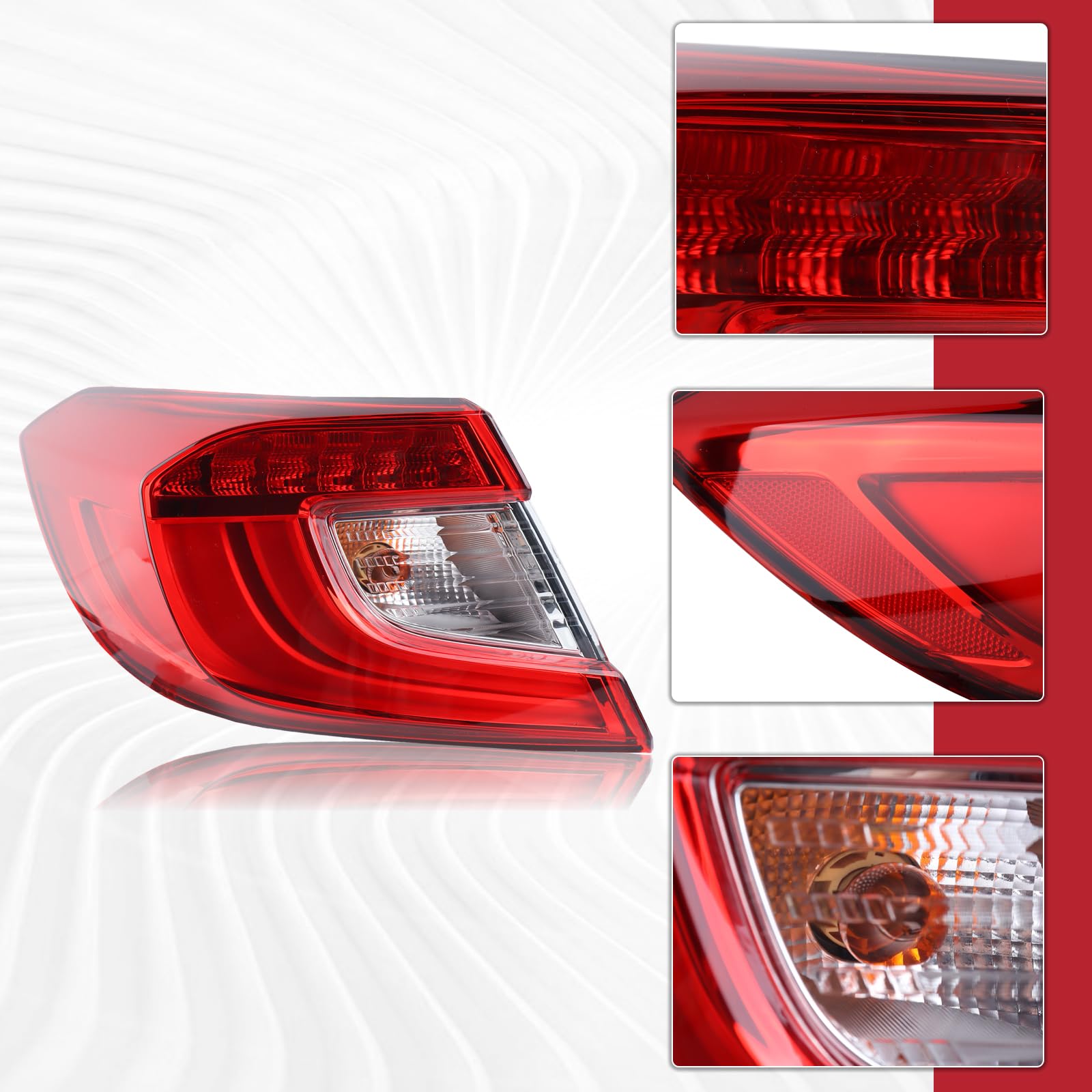 LED Tail Light Rear Lamp Assembly Compatible for 2018-2022 Honda Accord ...
