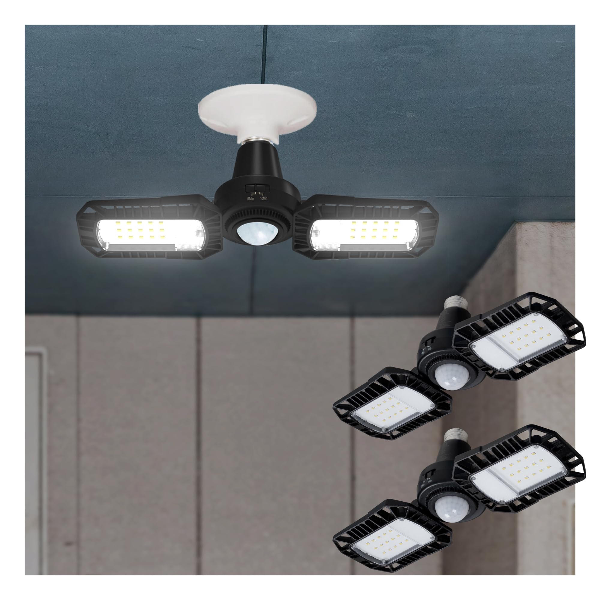 ZONE INDUSTRY CORP. 2 Pack 30W Motion Sensor LED Garage Light, 3000 ...