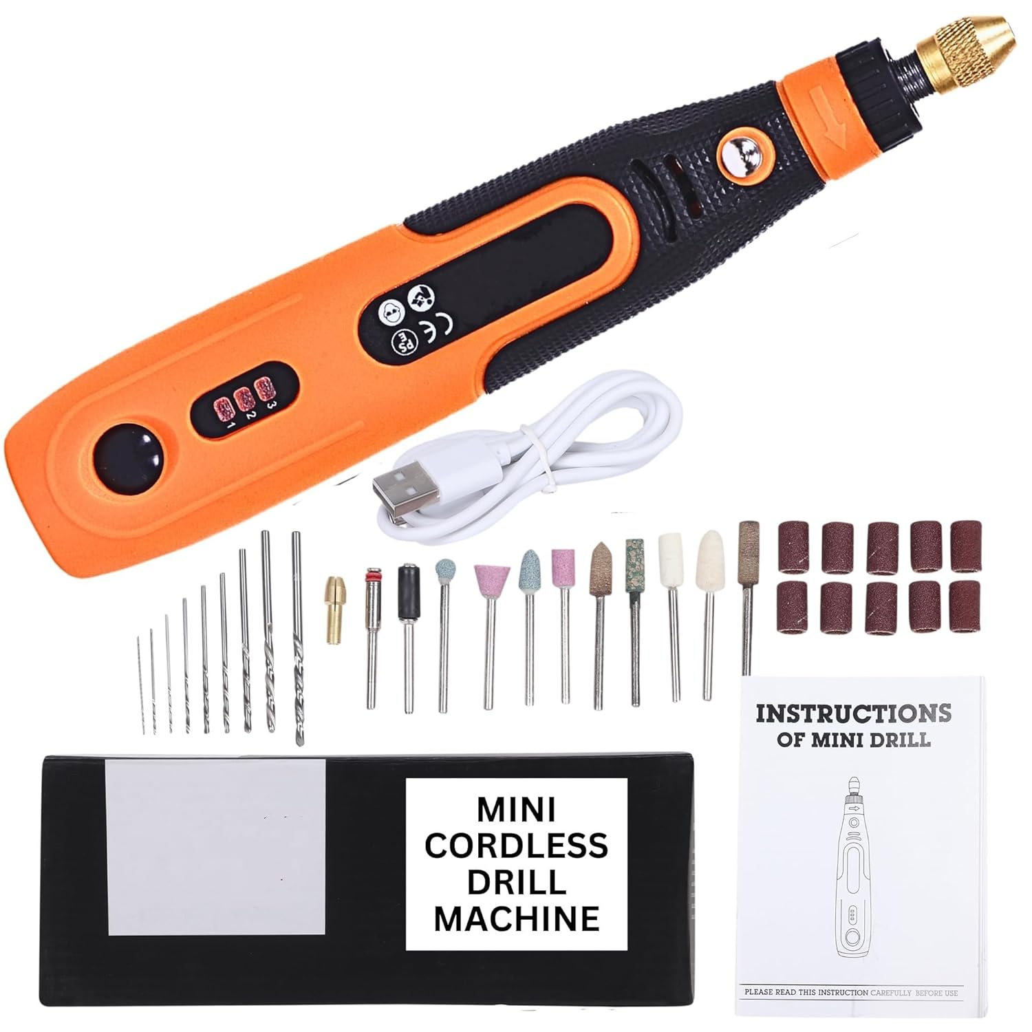 GLYNTIX 32 Pcs Mini Cordless Drill Machine, 3.6V powerful Motor Small ...