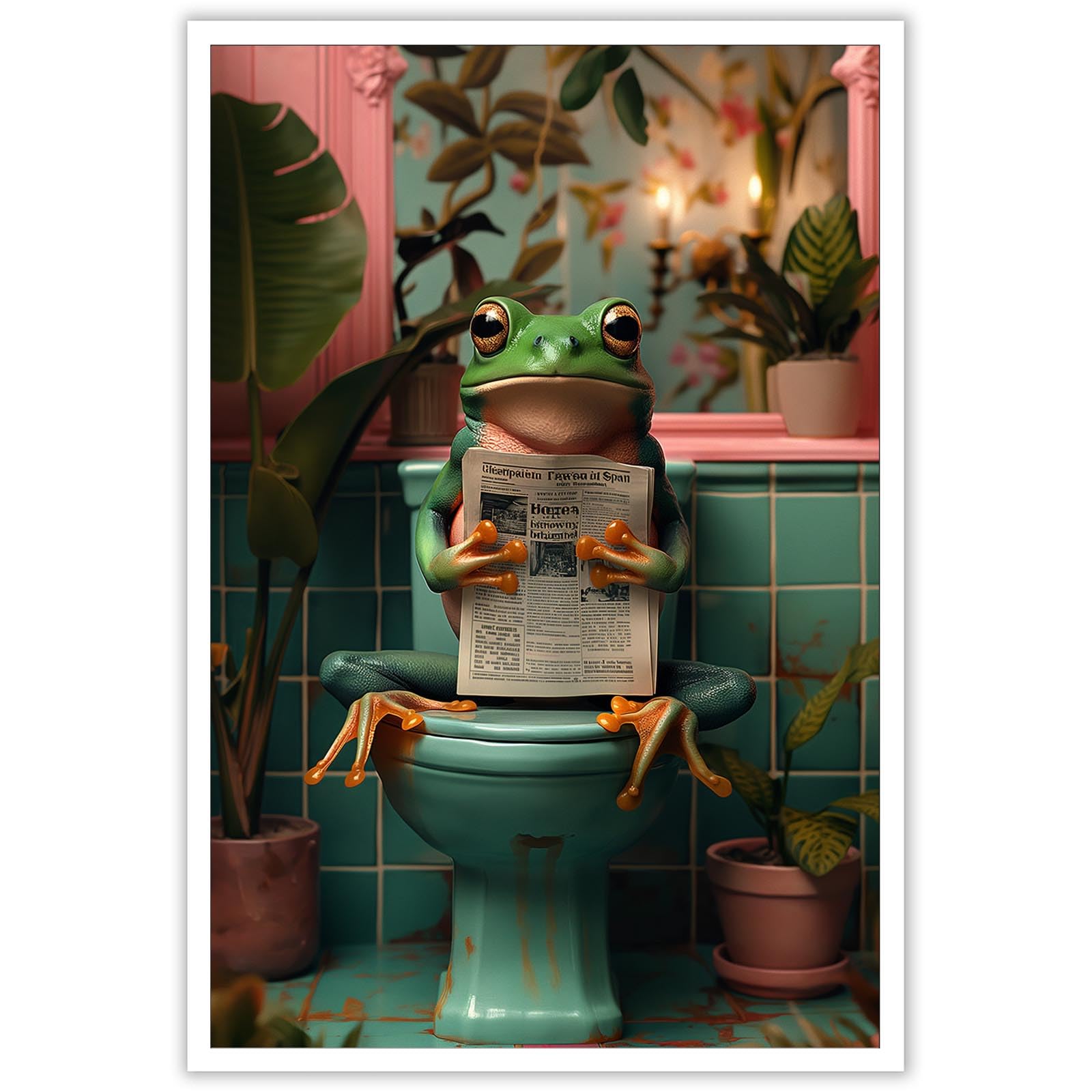 Amazon.com: Enveable Retro Funny Frog Posters Petshop Wall Art Animal ...