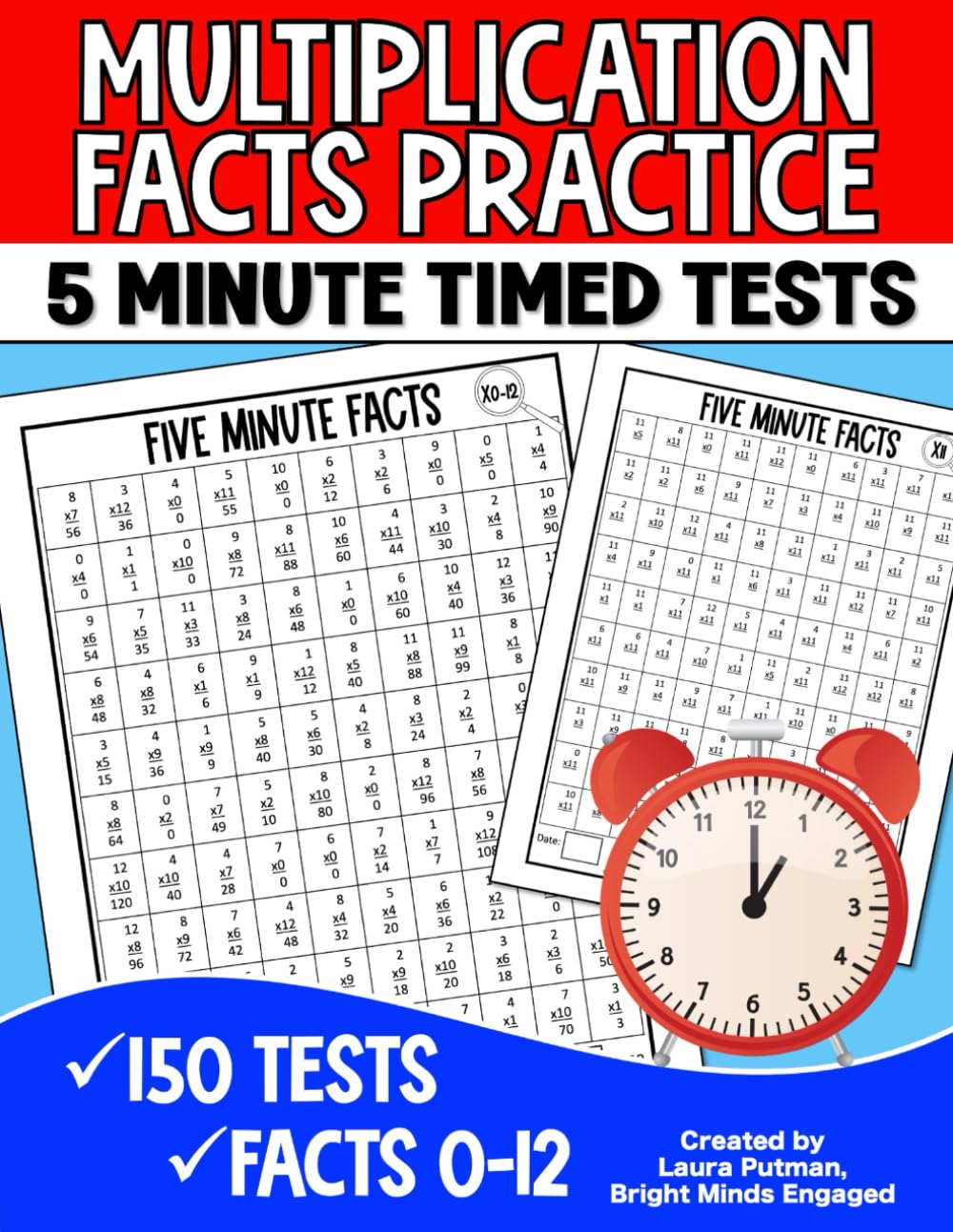 Multiplication Facts Practice 5 Minute Timed Tests (Multiplication ...