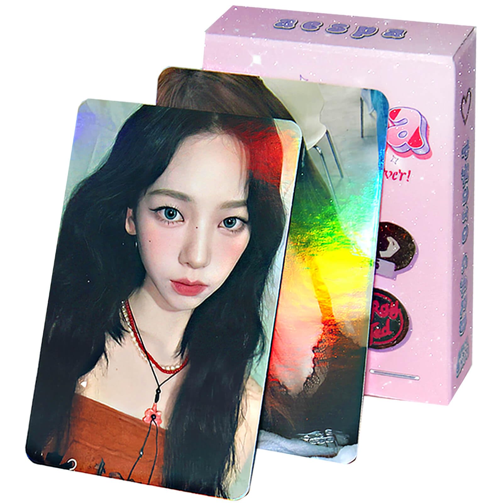 Amazon.com: PYAJUU Aespa Laser Card 50pcs aespa laser photocard KPOP ...