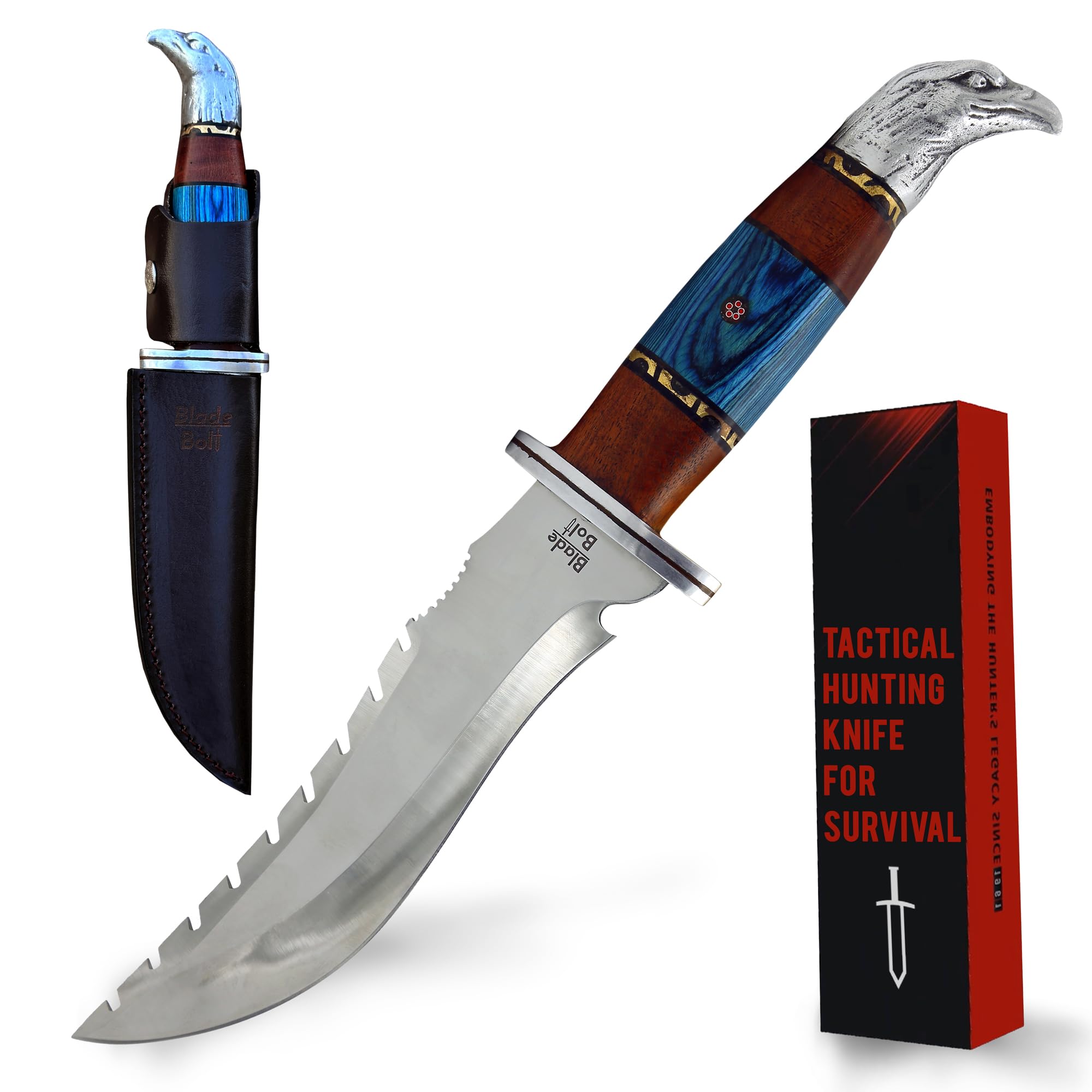 Amazon.com : BLADEBOLT 12-inch Tactical Knife with Sheath, Fixed Blade ...