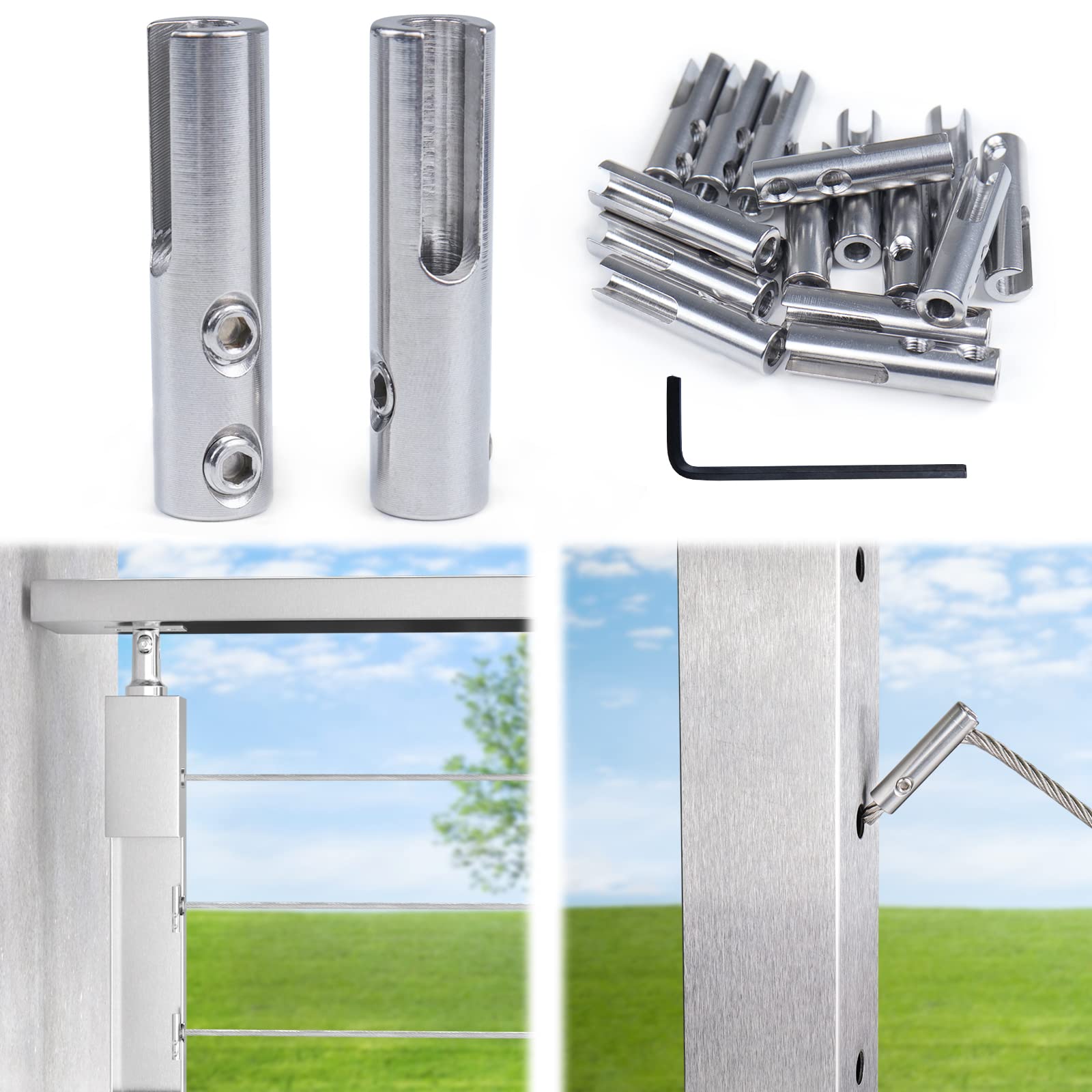 Buy Muzata 20Pack 3/16" Invisible Cable Railing Kit Swageless Toggle ...