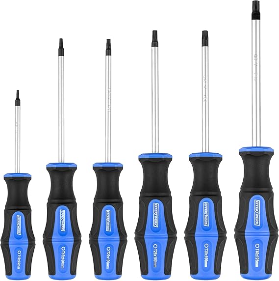 EffektWerk - 6-pc Torx Screwdriver Set - Star Screwdrivers T-10, T-15 ...