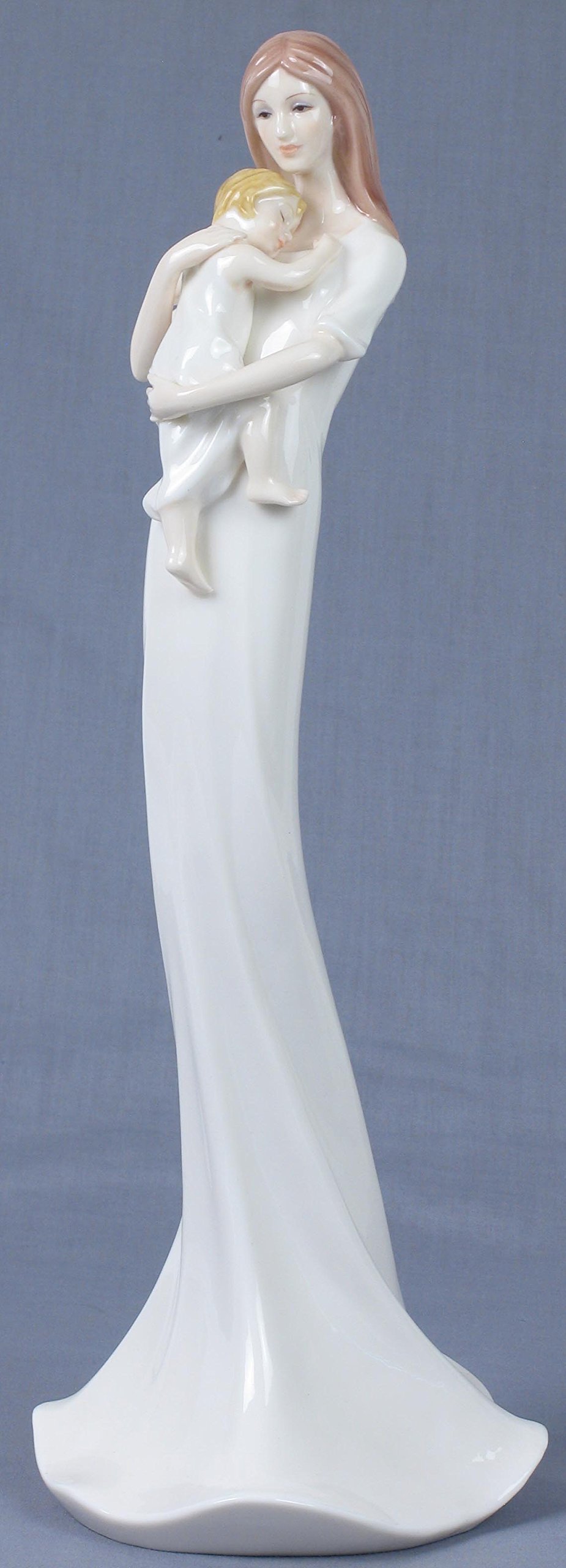 Amazon.com: 12 Inch Figurine Graceful Pale Brown Hair Mother Holding ...