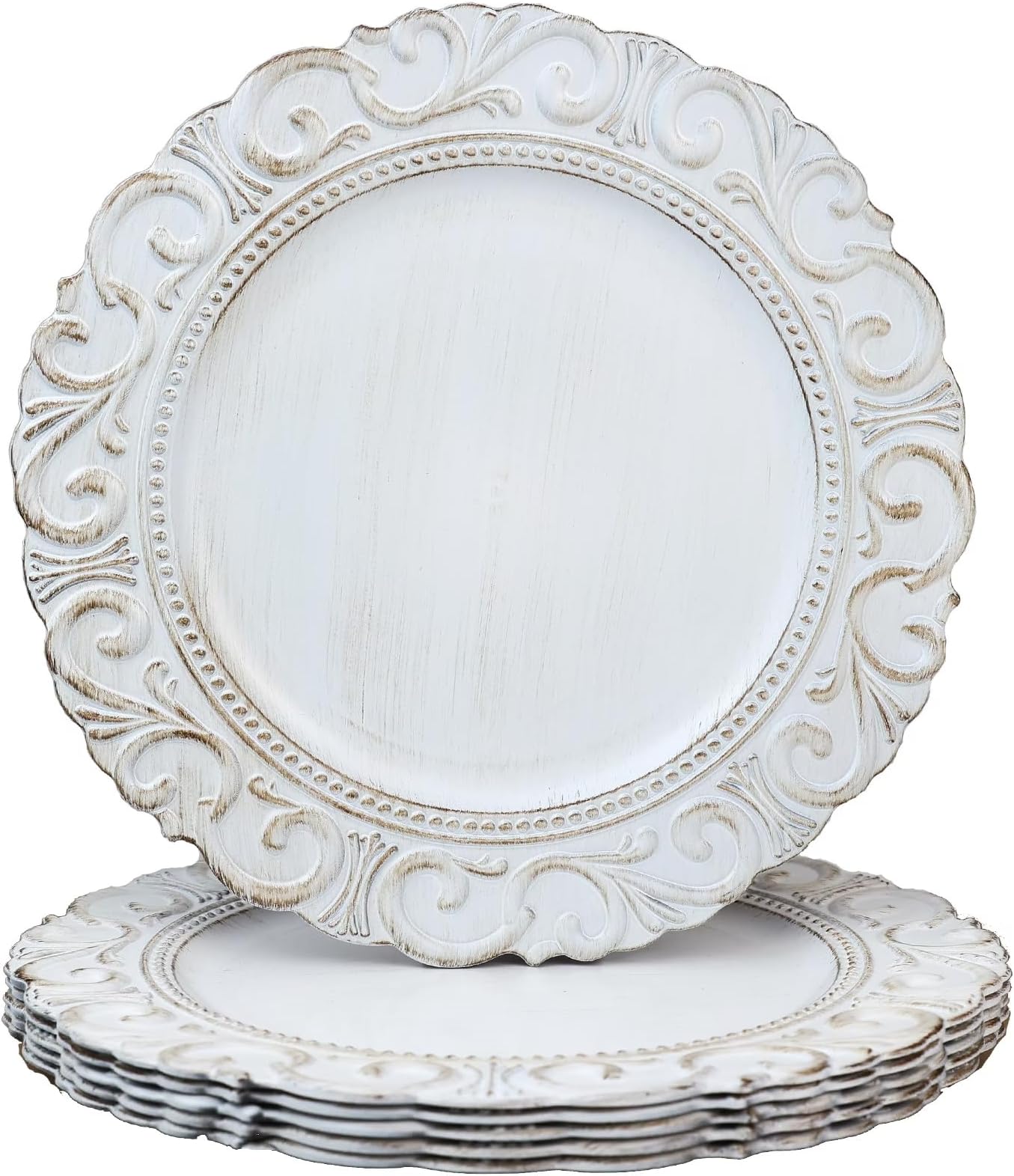 Amazon.com | Fennco Styles Rustic Wooden Decorative Charger Plates with ...