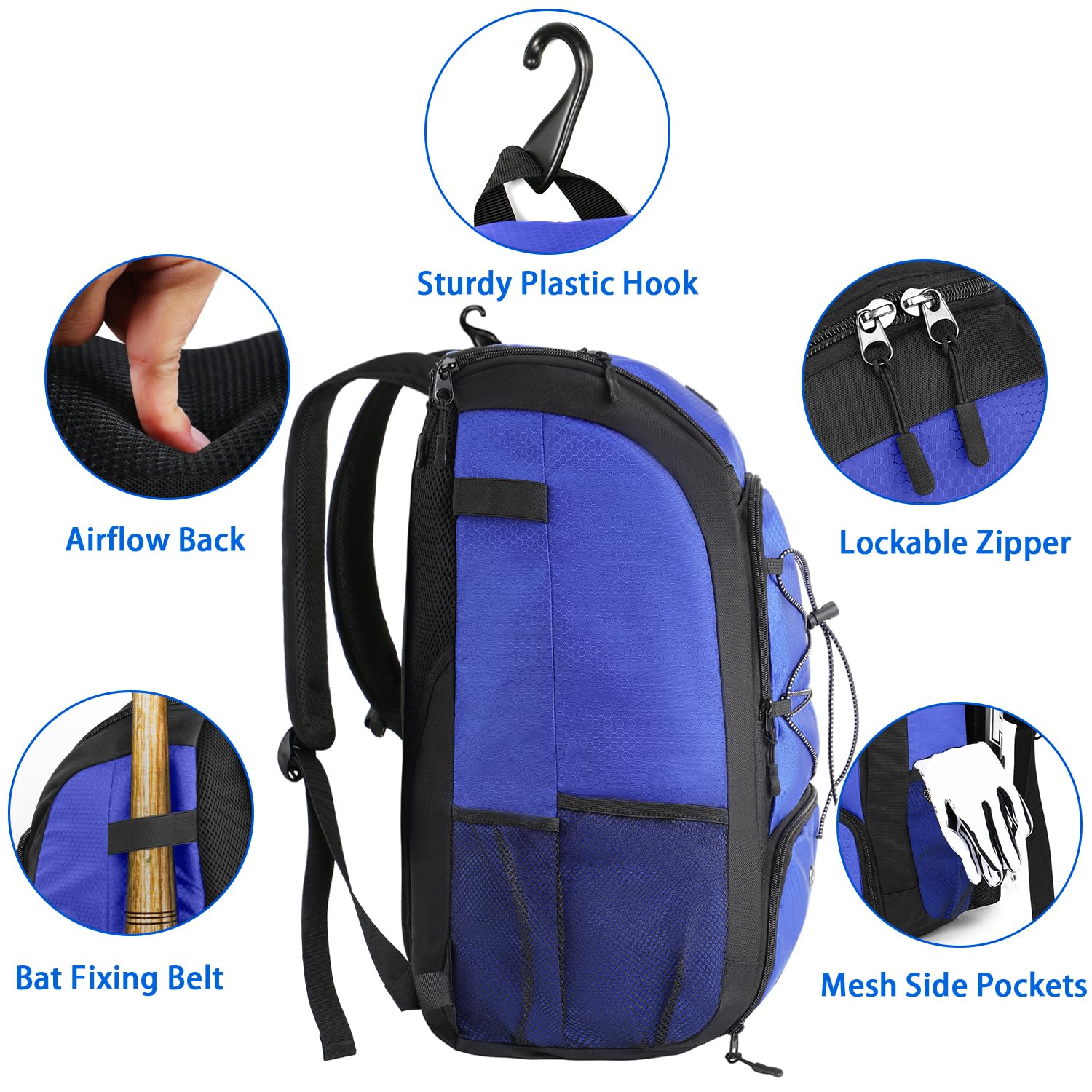 MATEIN Baseball Backpack, Softball Bat Bag with Shoes Compartment for ...