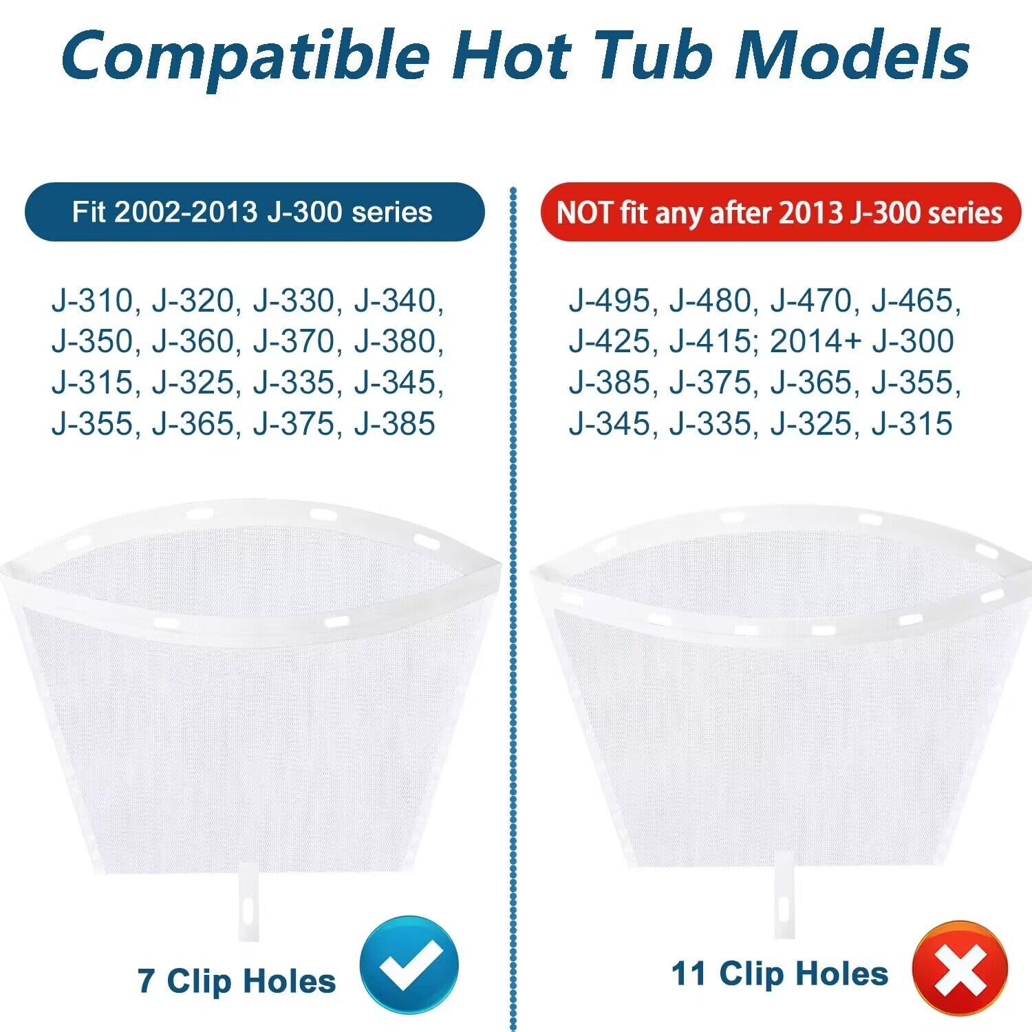 J300 Filters 6570-398 Jacuzzi® Mesh Skimmer Bag With 11 Clip Holes Hot ...