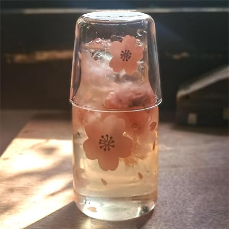 Amazon.com: Bedside Night Water Carafe with Sakura Flowers Glass Water ...