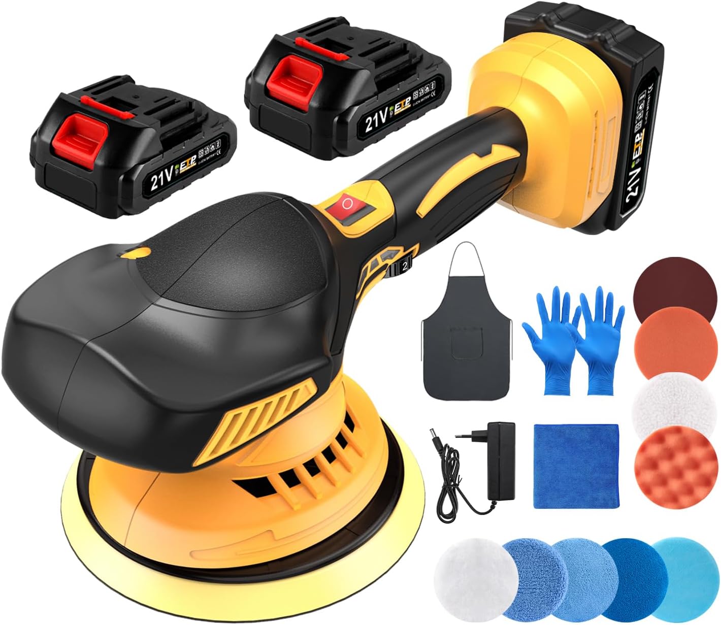 Cordless Buffer Polisher, 6 Inch Rotary Car Buffer Polisher for Car ...