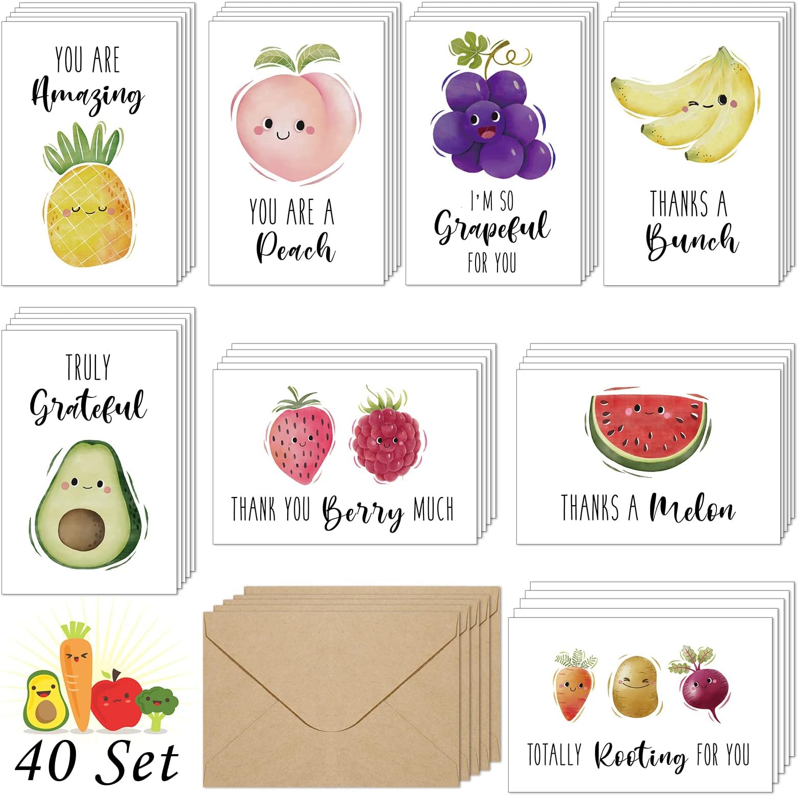 Amazon.com : Fulmoon 200 Pack Funny Thank You Cards with Envelopes and ...