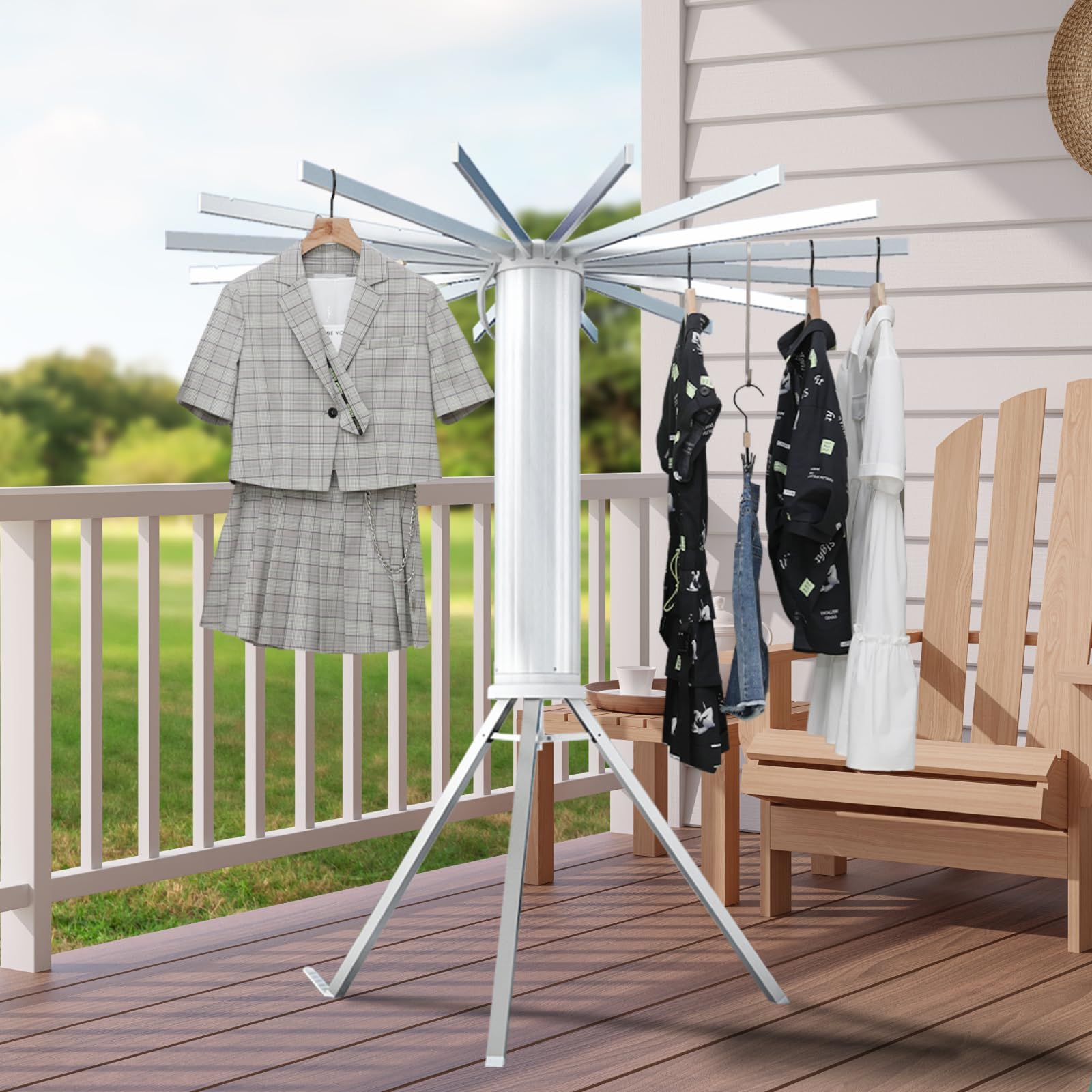 Amazon.com: Giantex Tripod Clothes Drying Rack, 3-Tier Freestanding ...