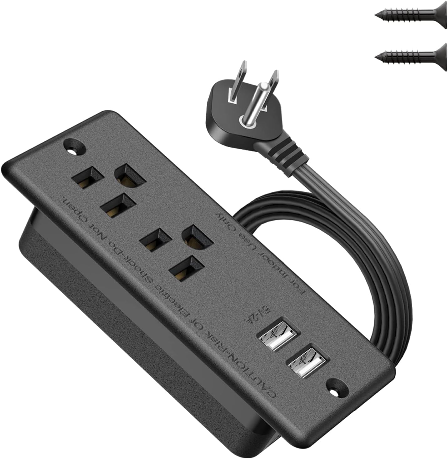 Amazon.com: Recessed Power Strip with 2 USB,Flat Plug Ultra Thin ...