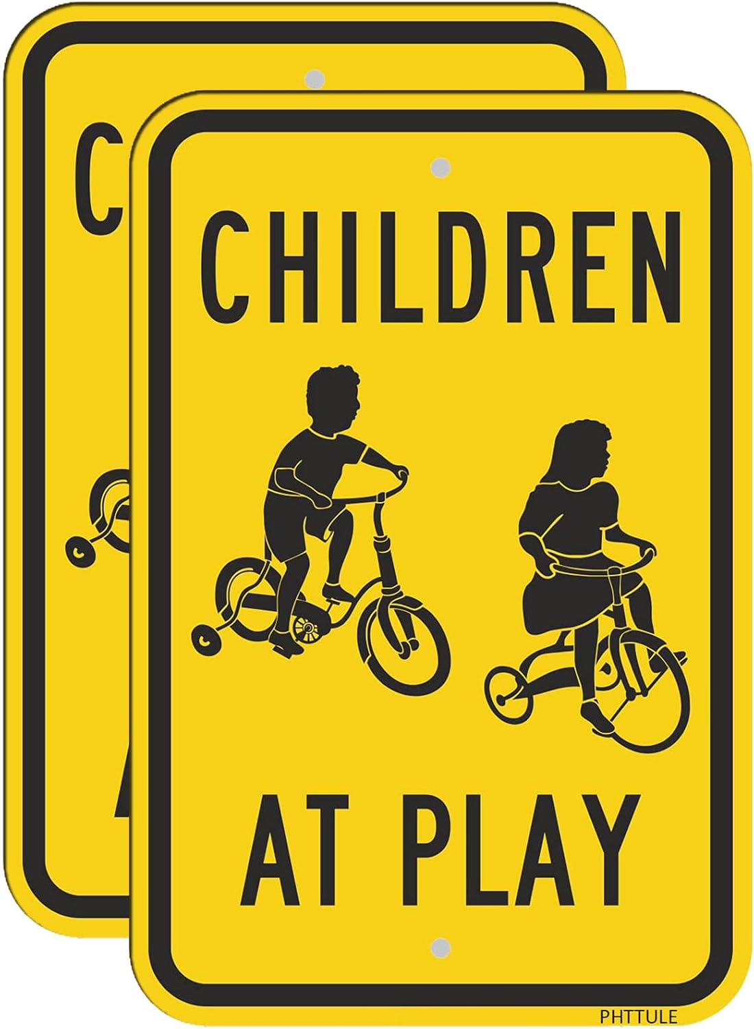 Amazon.com: PHTTULE Children At Play Sign 2 Pack, 18 x 12 inch Kids ...