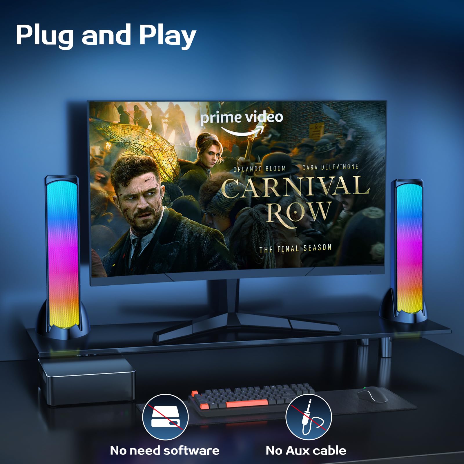 Snapklik.com : Computer Speakers,Colorful Light Gaming PC Speakers,10W ...