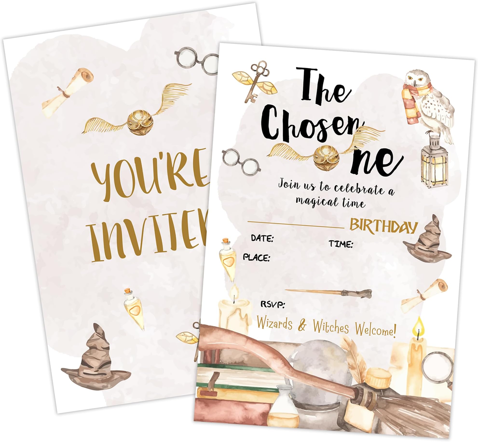 20 Pcs Wizard Birthday Party Invitations with Envelopes, The Chosen One ...