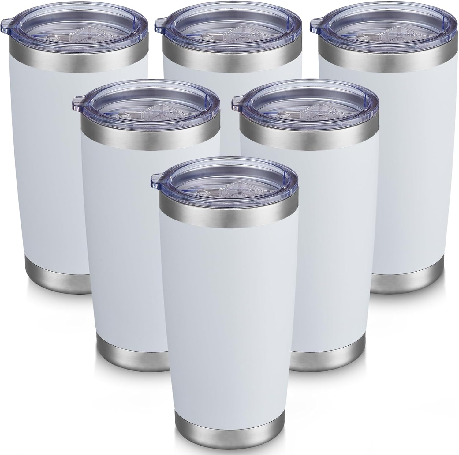 Amazon.com | Cool Yoleb 20 oz Tumblers Bulk Stainless Steel Tumbler with Lid Double Wall Vacuum ...