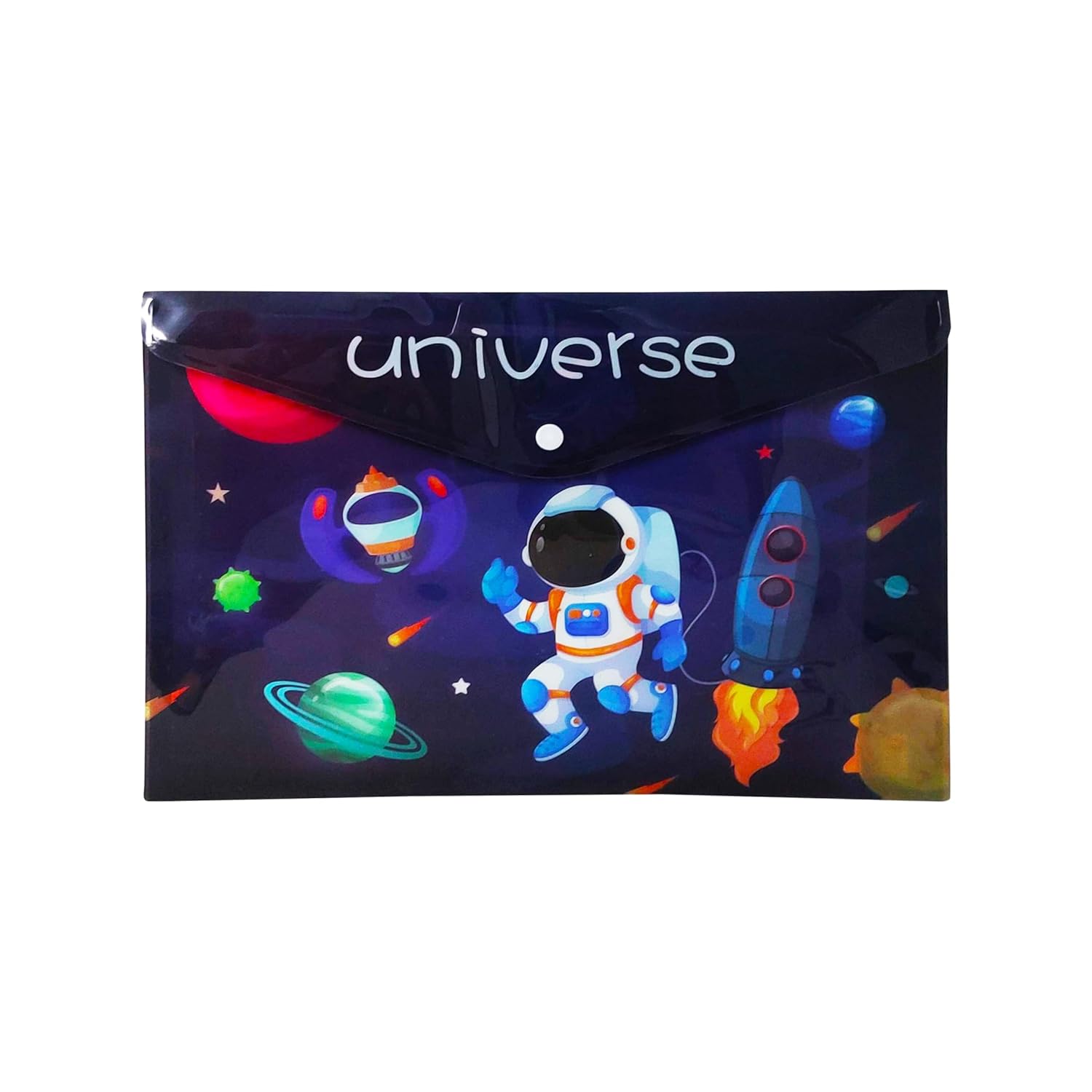 PARTEET 1Pc Space Theme Documents File Storage Bag with Snap Button ...