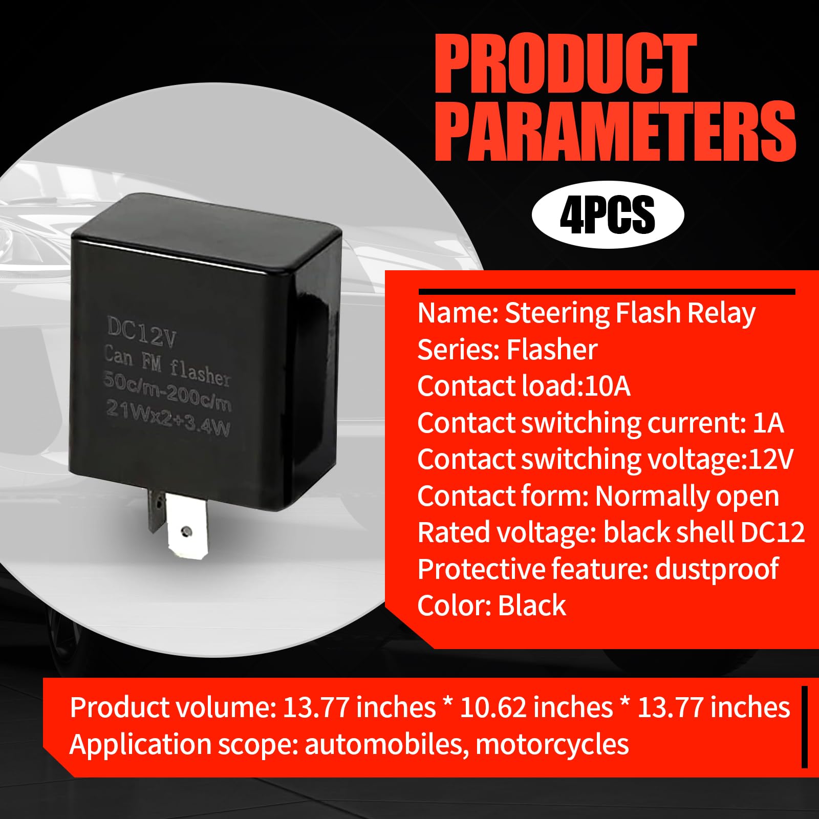 Snapklik.com : Yvshy Pack Of 4 Flasher Relay, 12V 2 Pin Speed ...