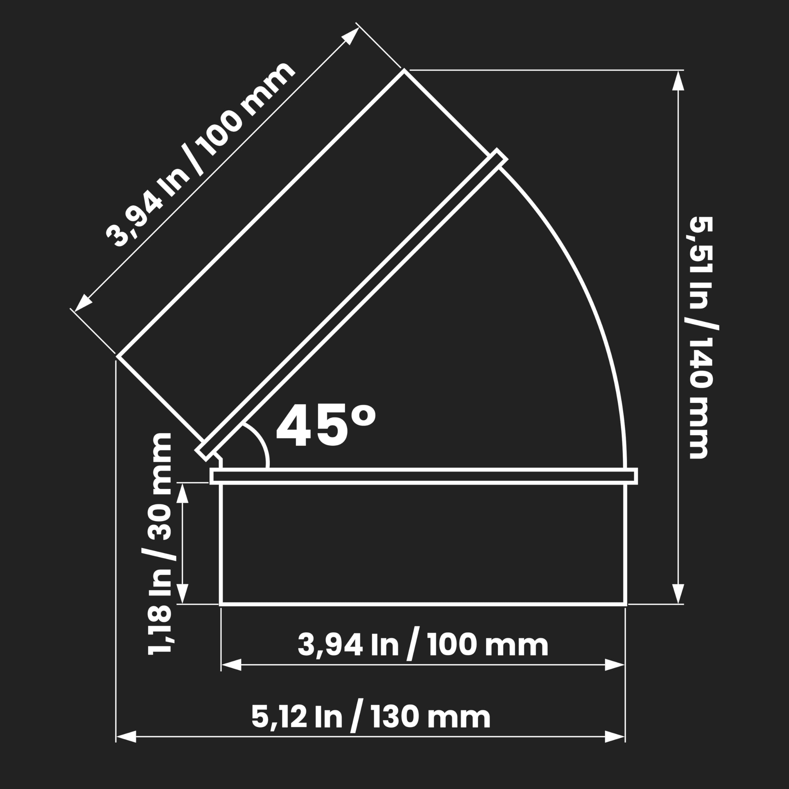Snapklik.com : 4 Inch Ducting Pipe 45 Degree Elbow Hose Ventilation ...