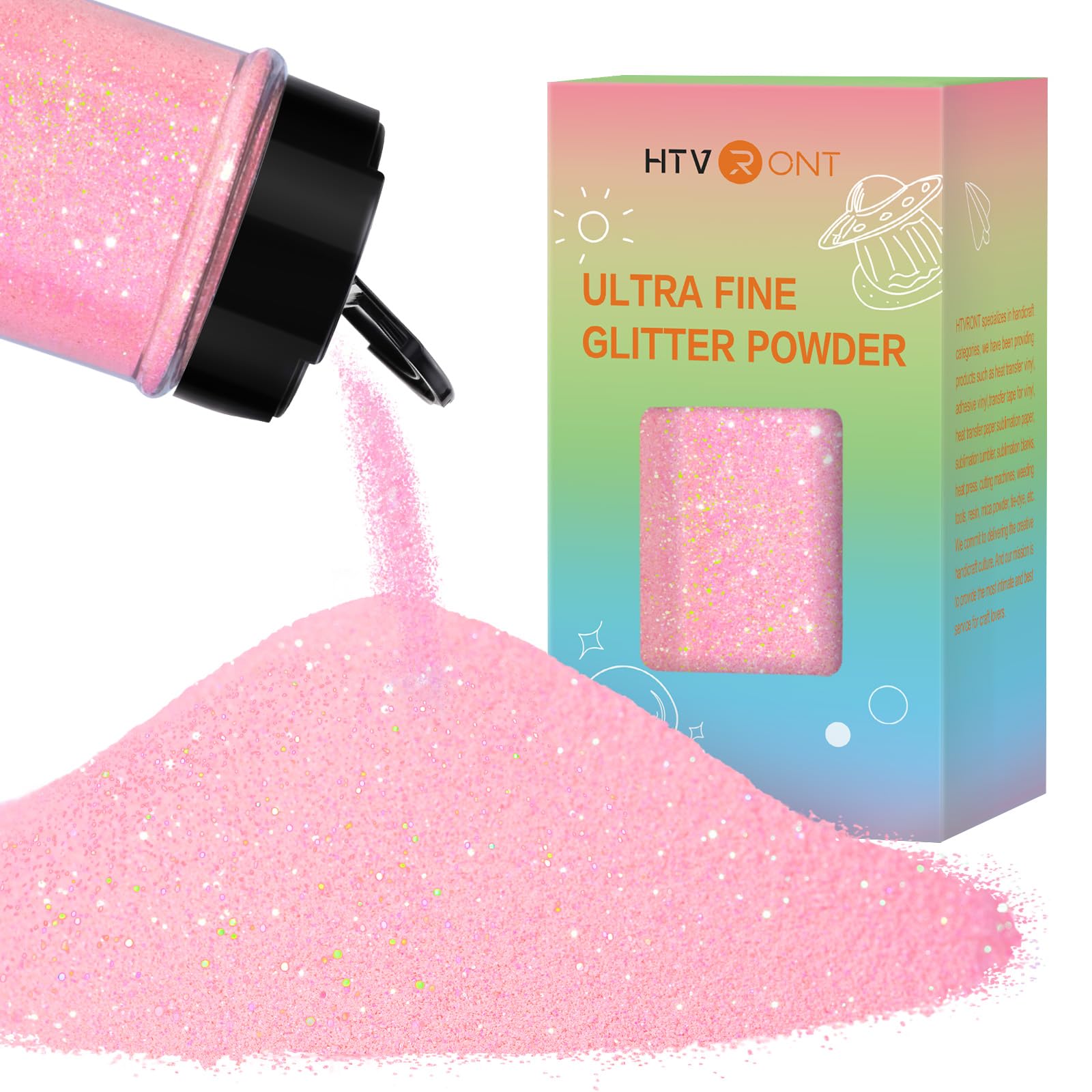 Amazon.com: HTVRONT Holographic Extra Fine Glitter - Pink Glitter ...