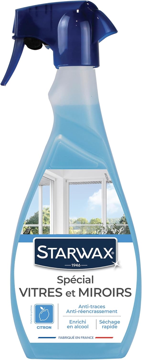 STARWAX Nettoyant Spécial Vitres et Miroirs - 500 ml - Idéal Contre la Poussière et la Pluie ...