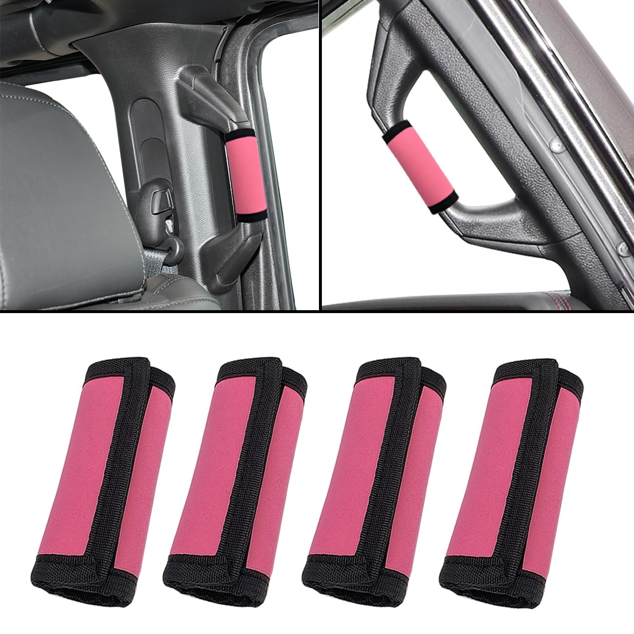 Amazon.com: ROMASO A&B Pillar Grab Handles Cover for Jeep,Pillar Grip ...