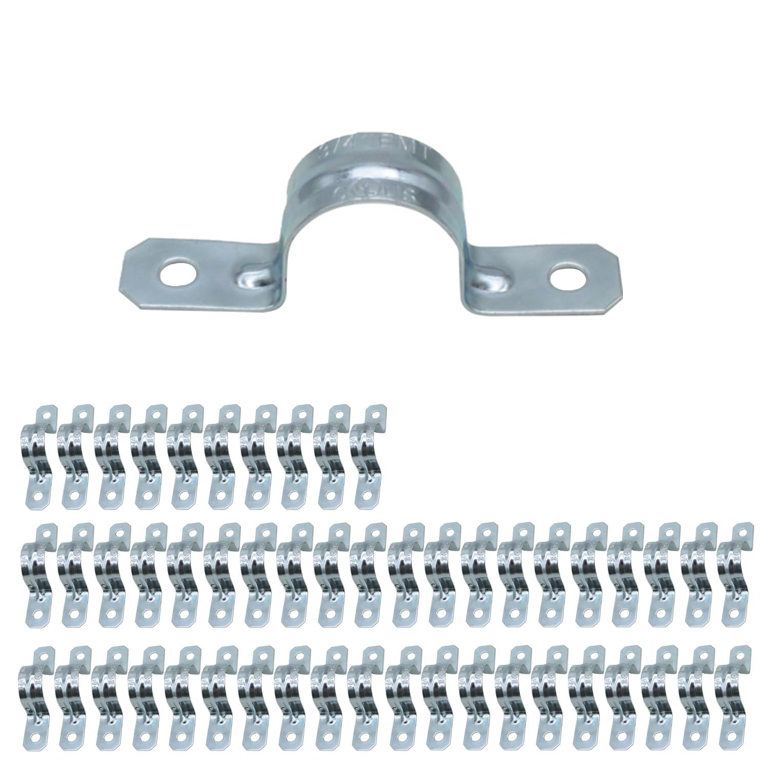 TOMSHIELE 3/4 Inch 50PCS Pipe Clamps, 2 Holes U Bracket, Zinc-Plated ...