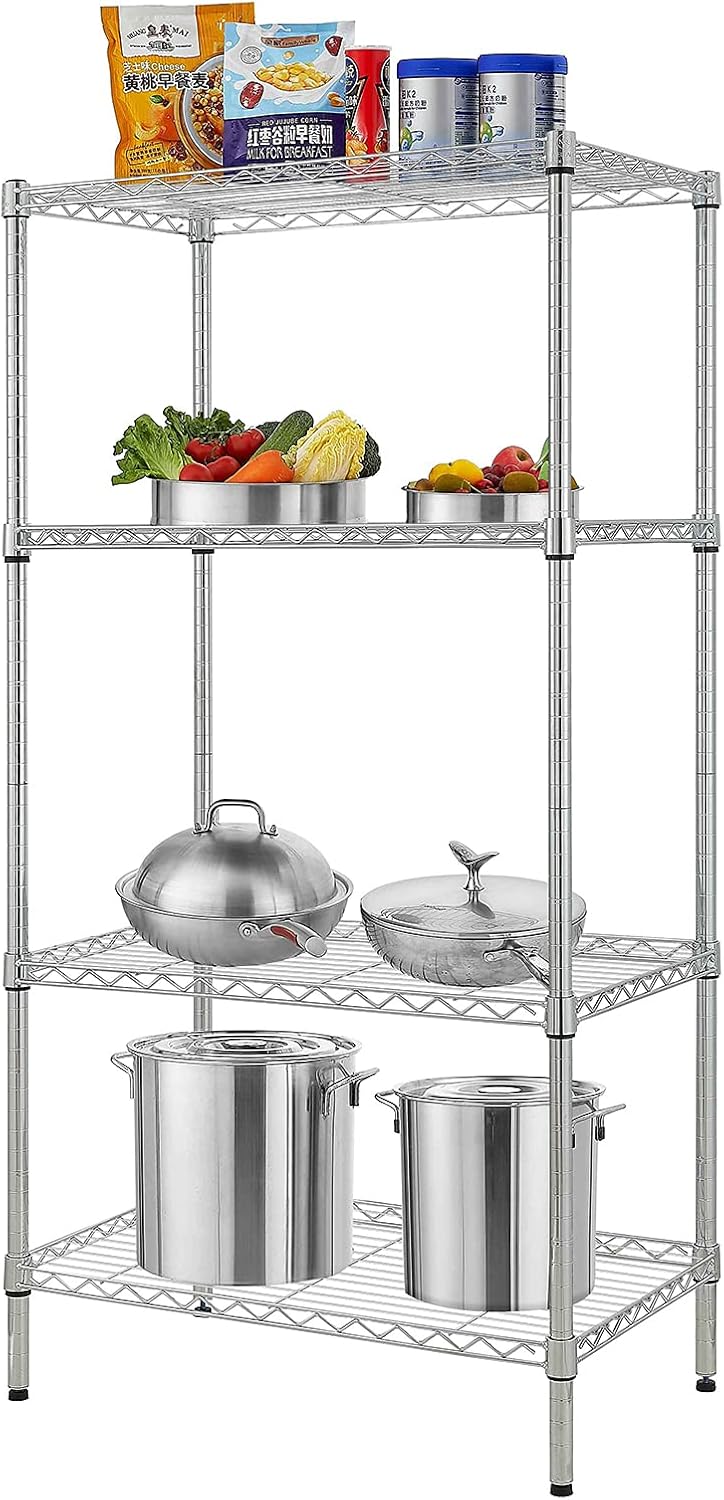 Amazon.com: Pinikuyiro 4 Tier Storage Rack Wire Shelving Unit Storage ...