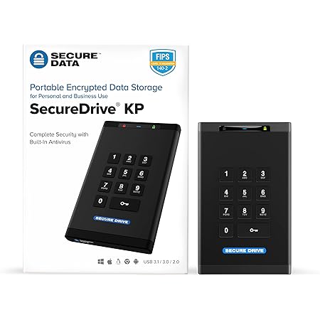 Amazon.com: SecureData SecureDrive KP 2TB Hardware Encrypted USB 3.0 External Drive FIPS 140-2 ...
