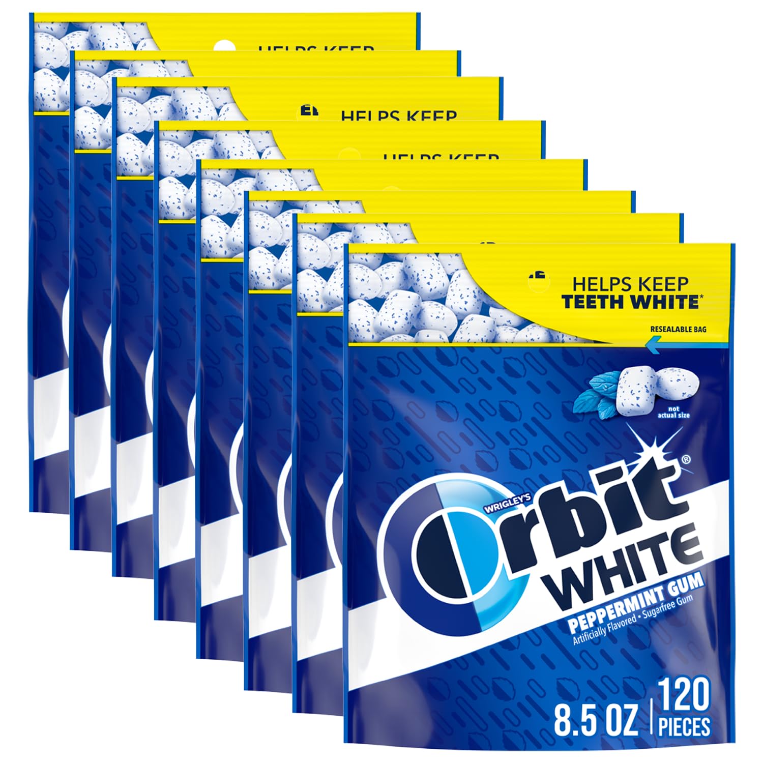 Snapklik.com : ORBIT WHITE Peppermint Gum - Sugar-Free Chewing Gum