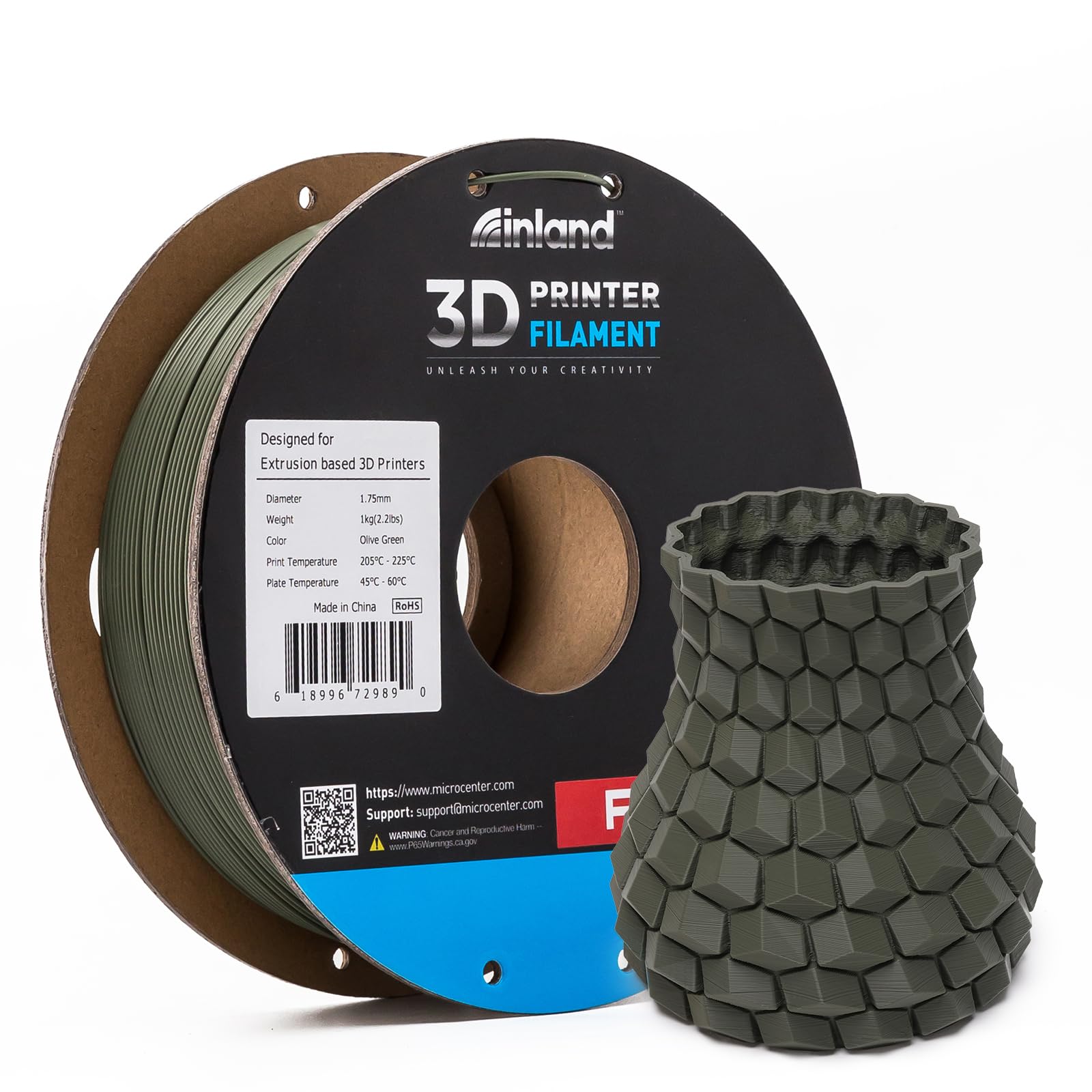 Snapklik.com : INLAND Micro Center PLA+ 3D Printing Filament 1.75mm ...