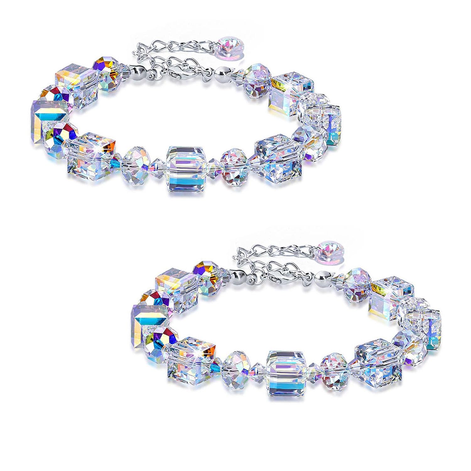 Amazon.com: Booge 2 Pcs Adjustable Elemental Crystal Bracelet, Northern ...