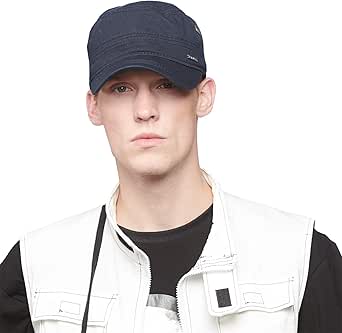 CACUSS Men's Cotton Army Cap Cadet Hat Military Flat Top Adjustable ...