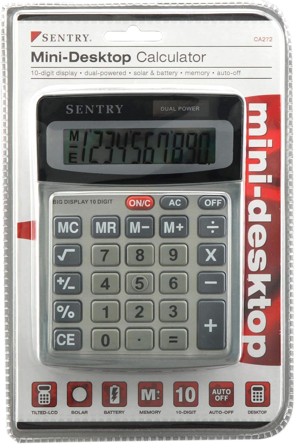 Amazon.com : Sentry Mini Desktop Calculator, Silver/Black (CA272 ...