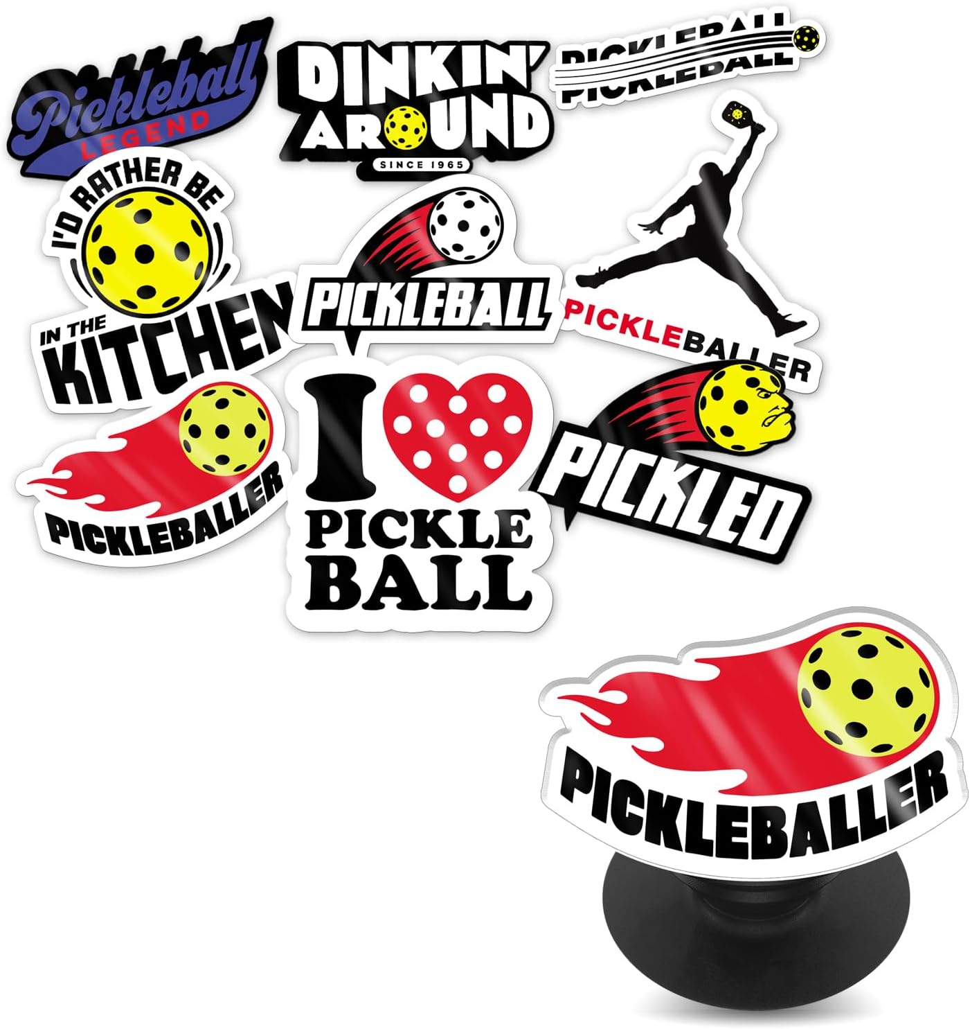 Amazon.com: Pickleball 3D Sticker Set – 1 Raised 3D Pickleball Decal ...