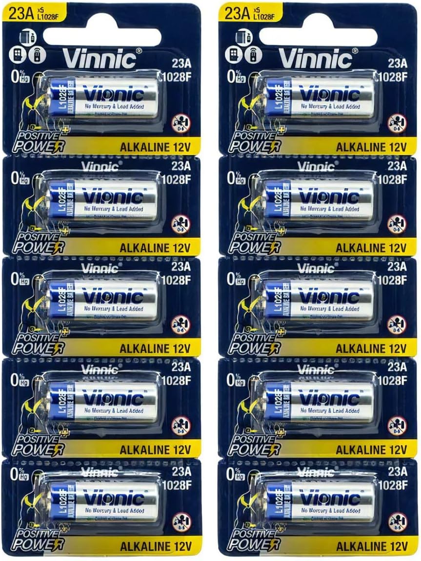 Amazon | Vinnic 23A アルカリ12V積層電池 10個 L1028F GP23 MN21 A23 LRVO8 L1028 ...