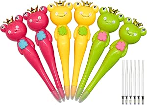 Lopenle 6PCS Cartoon Frog Pens Prince Frog Crown Pens 3D Shaped ...