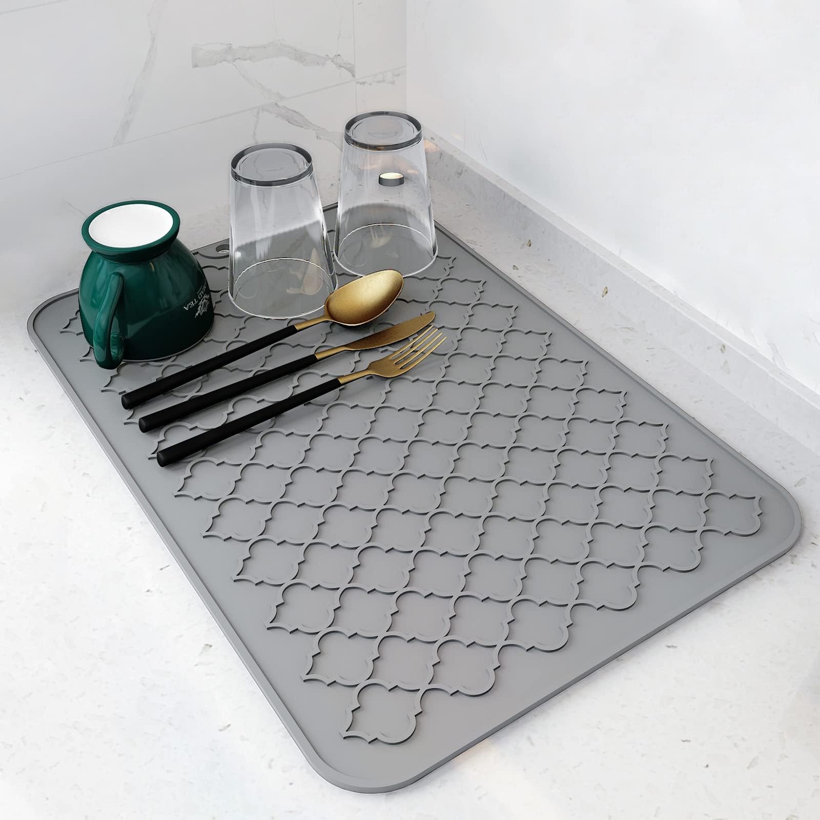 Amazon.com: AMOAMI Silicone Dish Drying Mat - Heat Resistant Kitchen ...