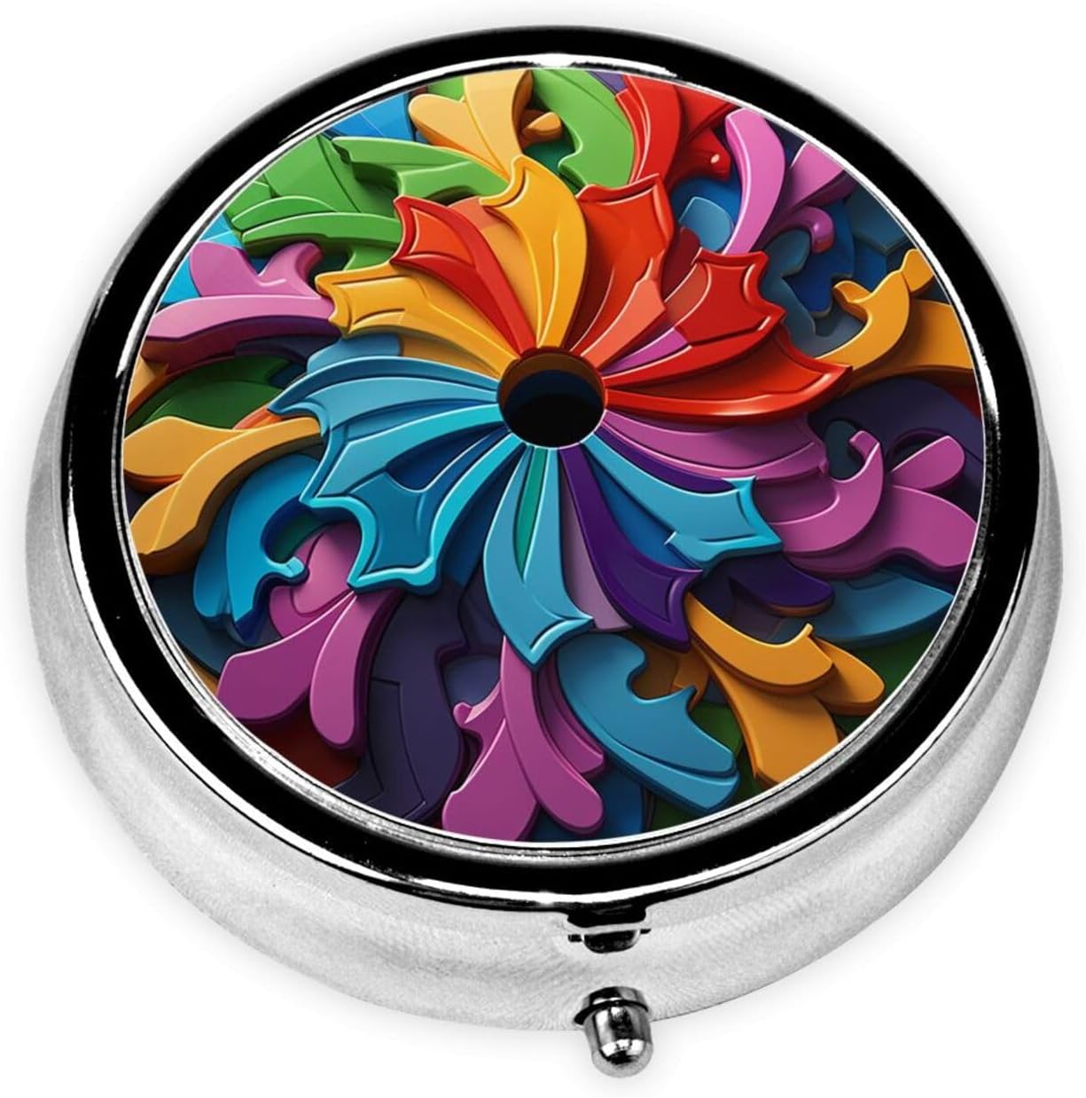 Amazon.com: Round Pill Box Colorful Irregular Puzzle Cute Small Pill ...