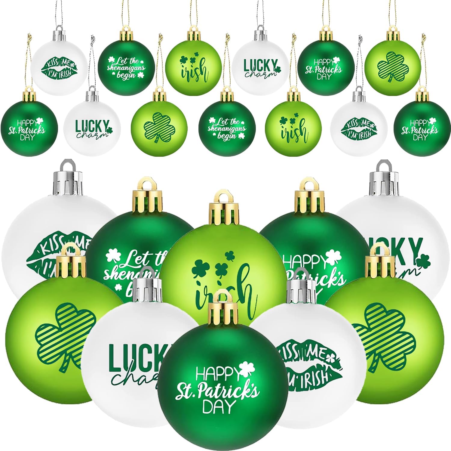 Amazon.com: 40 PCS St. Patrick's Day Shamrock Ornaments Green Shamrock ...