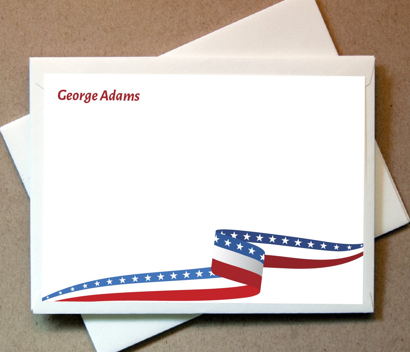 Amazon.com : Personalized Gifts - Patriotic Note Cards (40 Non-foldover ...