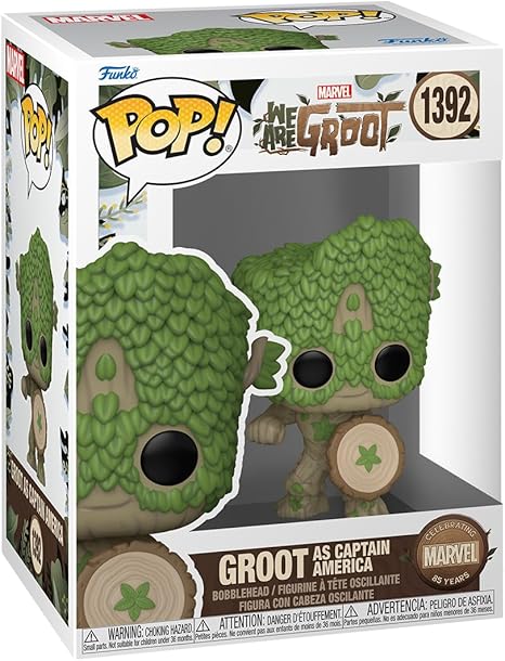 Amazon.com: Funko POP! Marvel: We are Groot - Captain America - Groot ...