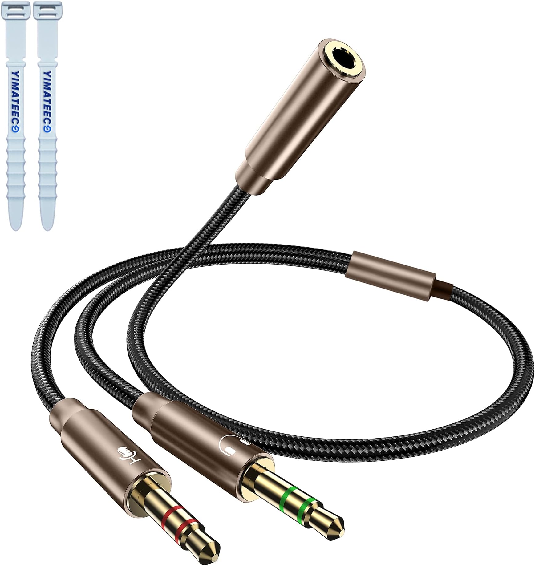 Amazon.com: ZOOAUX Headphone Mic Splitter, Microphone and 3.5mm Audio ...