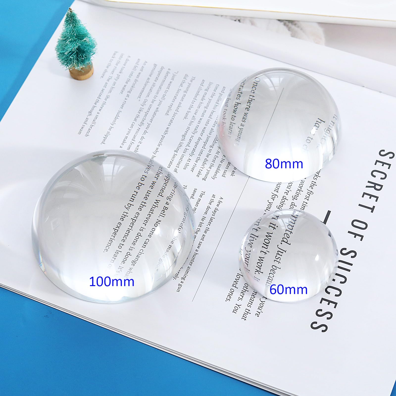 Dome Magnifier 100mm LONGWIN 100mm Crystal Dome Paperweight Magnifying ...