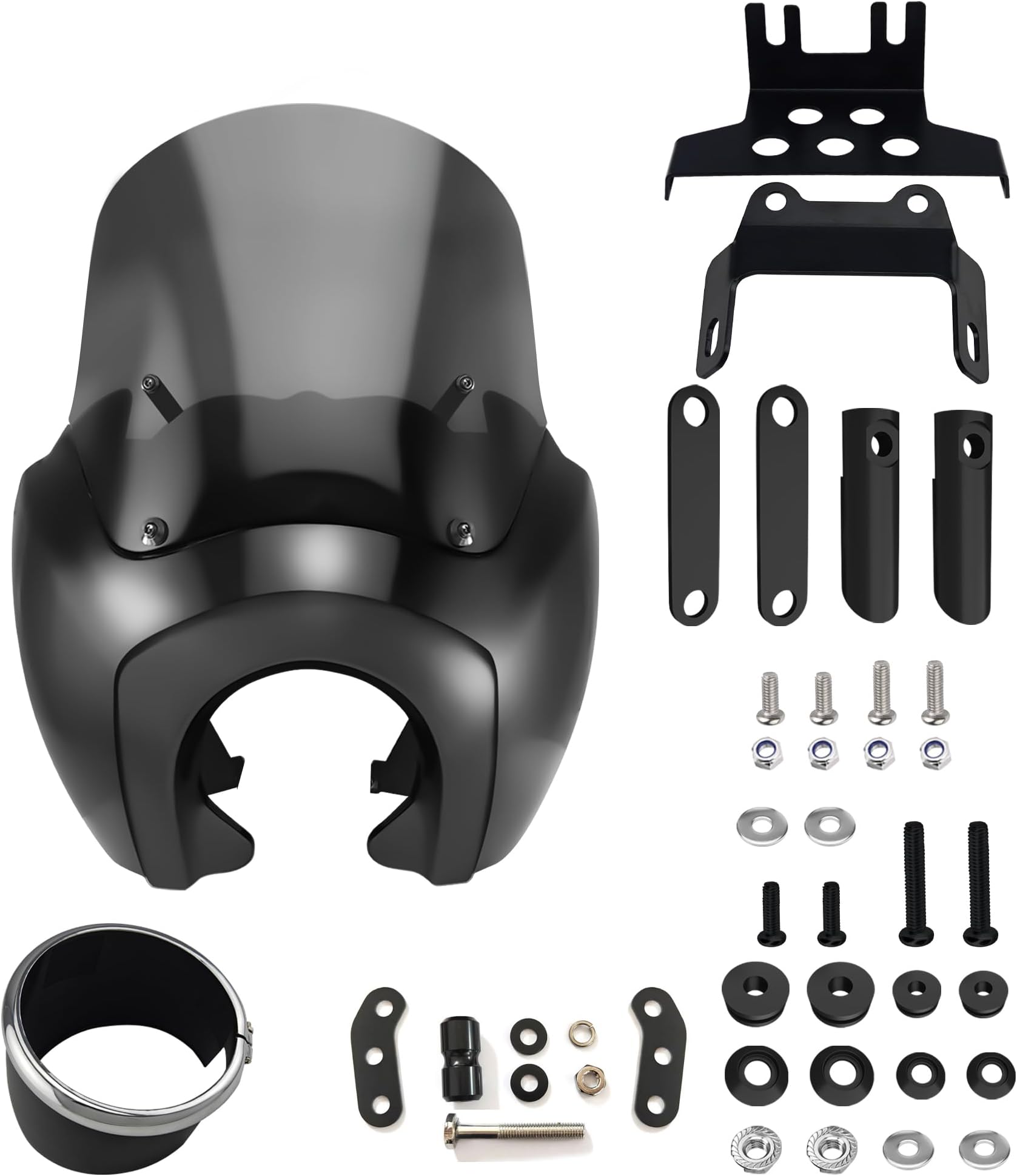 Amazon.com: FATECIM Motorcycle 5.75" Headlight Fairing with 13" Smoke ...