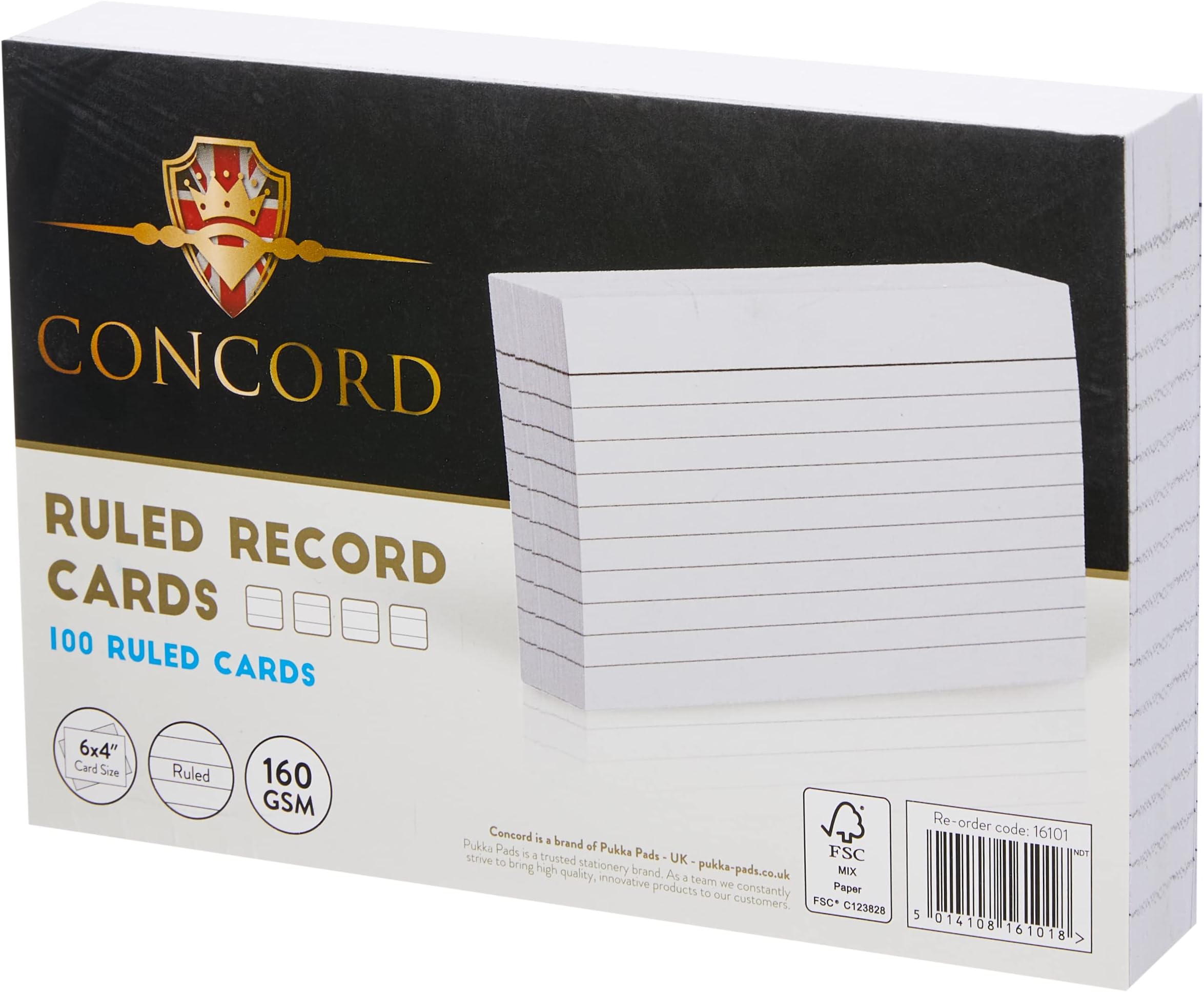 Concord Record Card Smooth Ruled 2 Sides 152x102mm White Ref 16101 ...